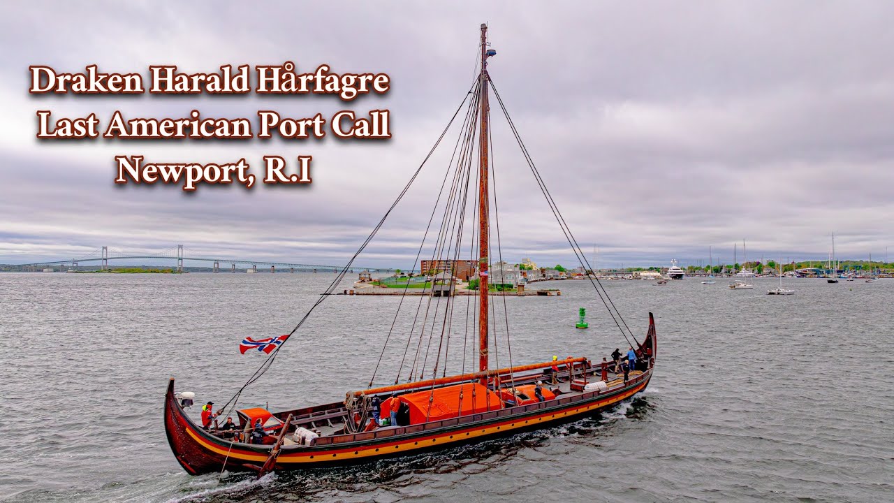 Viking Ship Draken's Last American Port Call - 4K Drone Experience ...