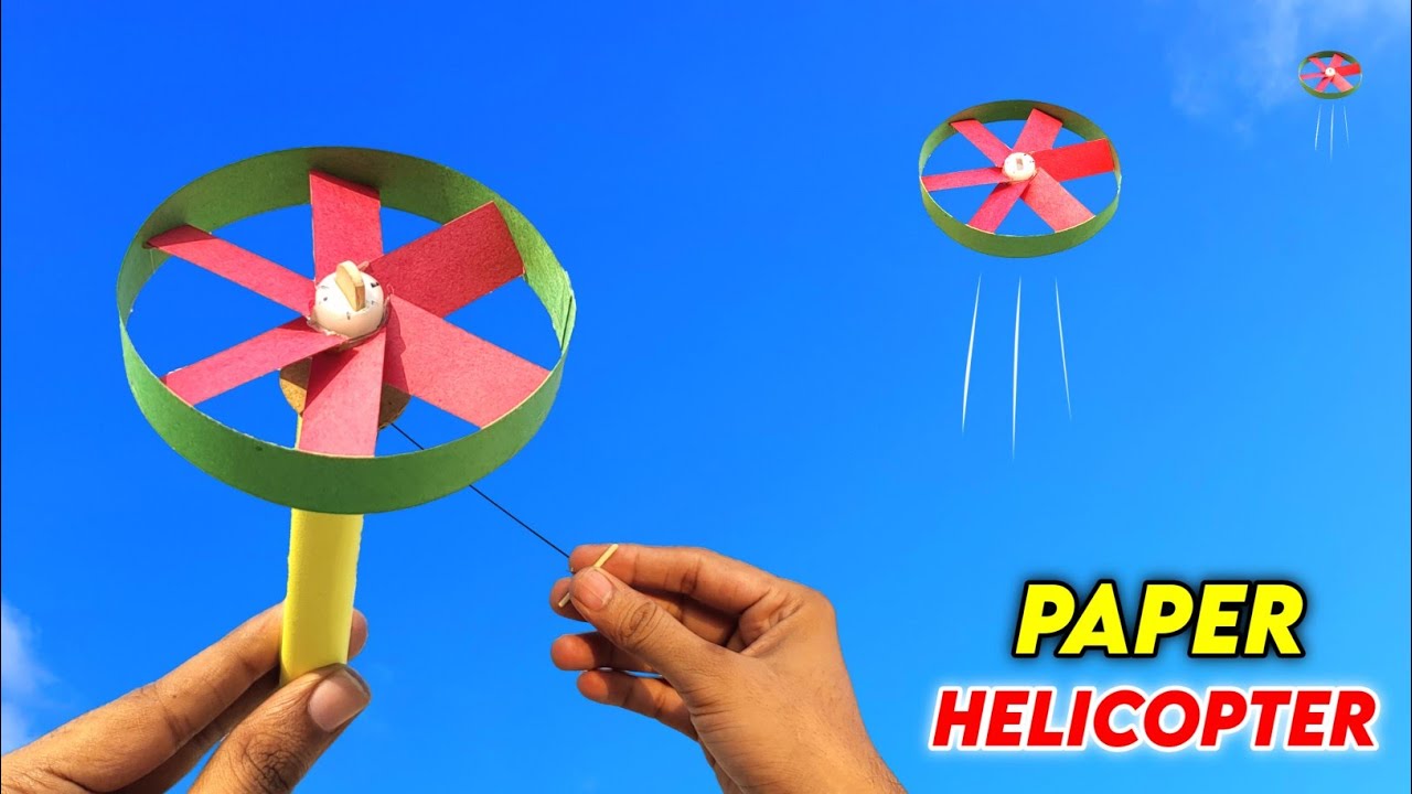 Smallest Paper Flying Helicopter | how to make flying drone at home ...