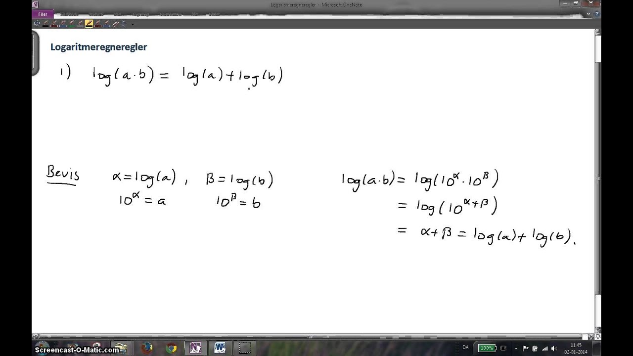 logaritmeregneregler - YouTube