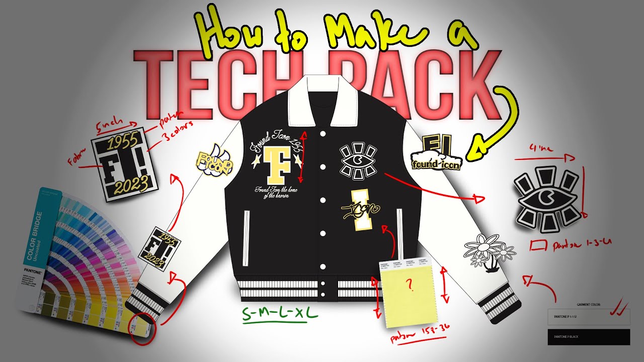 HOW TO make a TECH PACK for your CLOTHING BRAND | VARSITY JACKET - YouTube