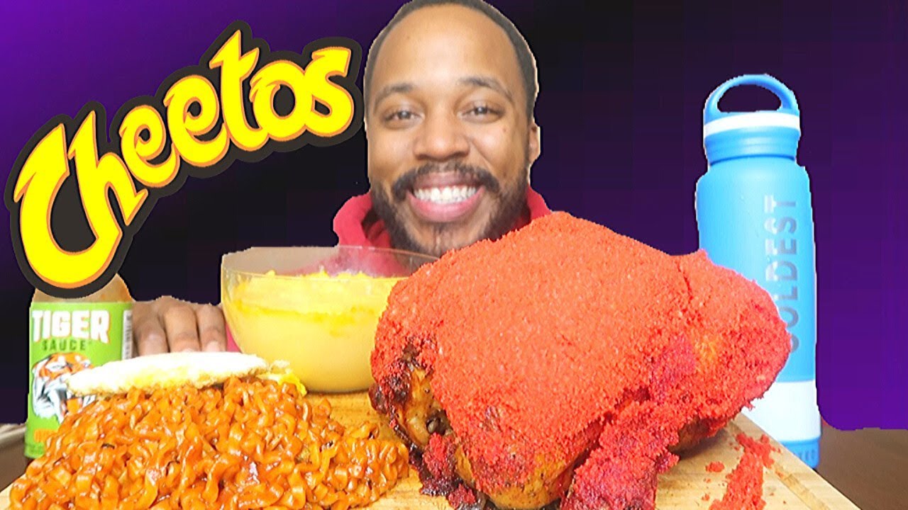 FLAMIN' HOT CHEETO WHOLE ROTISSERIE CHICKEN + RAMEN MUKBANG | eating ...