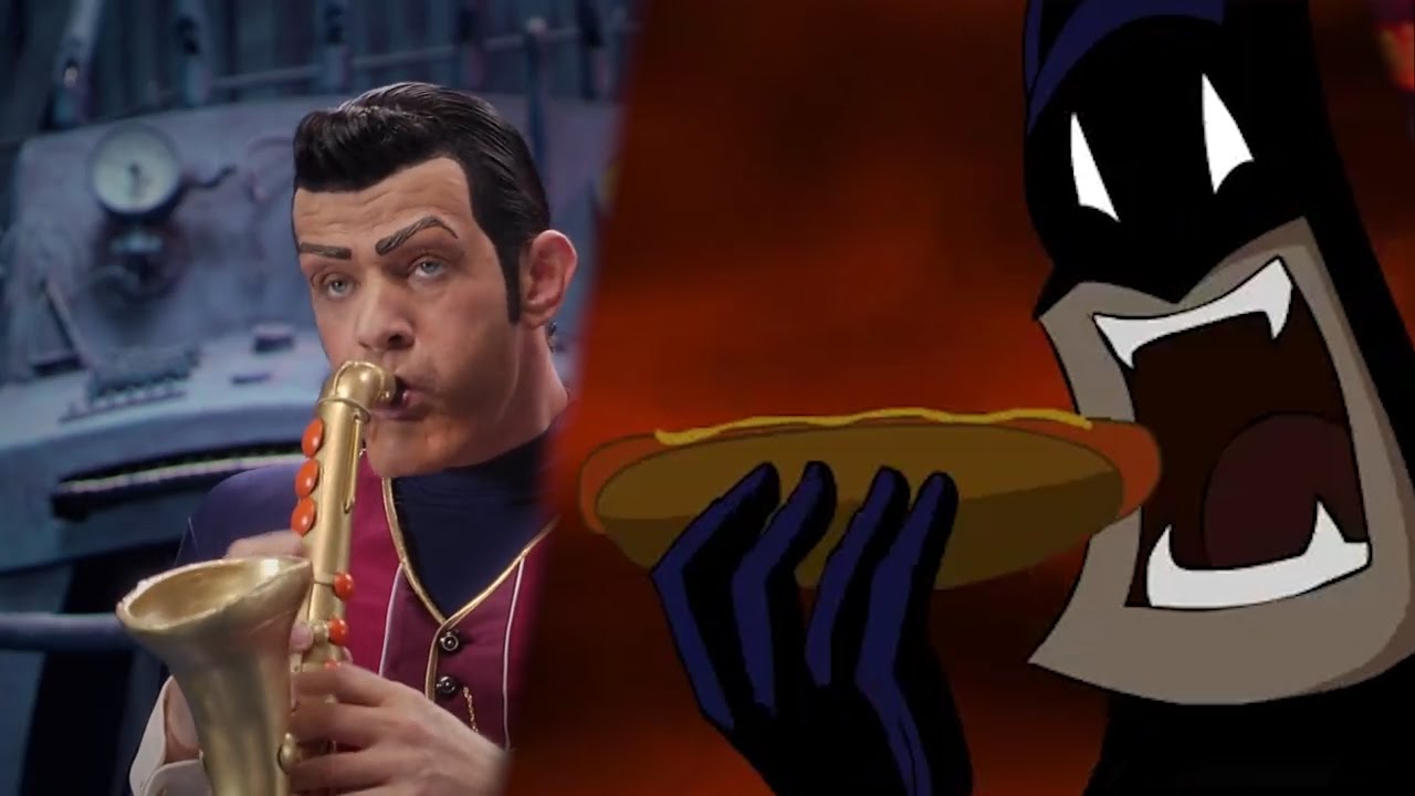 We Are Number One but every time they say "one" Batman eats a hot dog ...