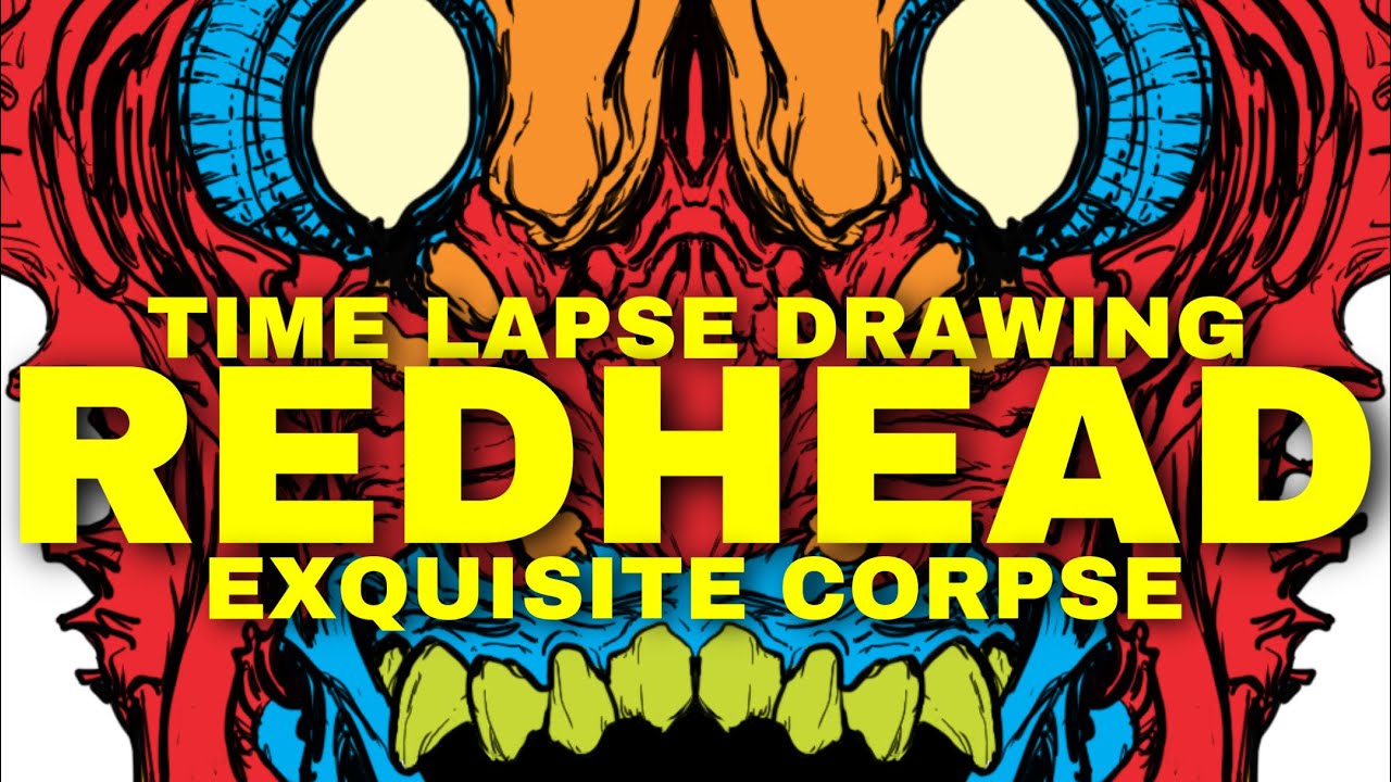 Redhead - Exquisite Corpse Head - Time Lapse Drawing - YouTube