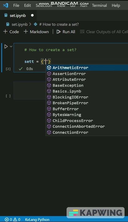 Creating set in Python - YouTube