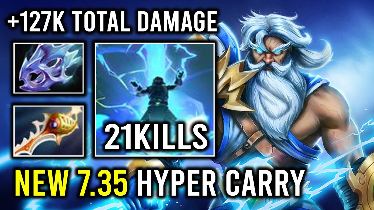How to Play Hyper Carry Mid Zeus in 7.35 with Unlimited Electro Moon ...
