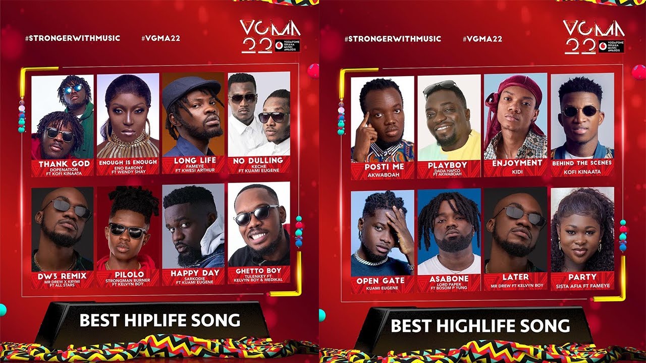 Who Wins Best Highlife & Best Hiplife Song Of The Year At Vodafone ...