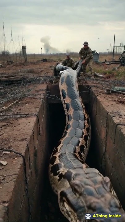 Ukrainian soldiers train giant pythons to detect mines in tunnels - YouTube