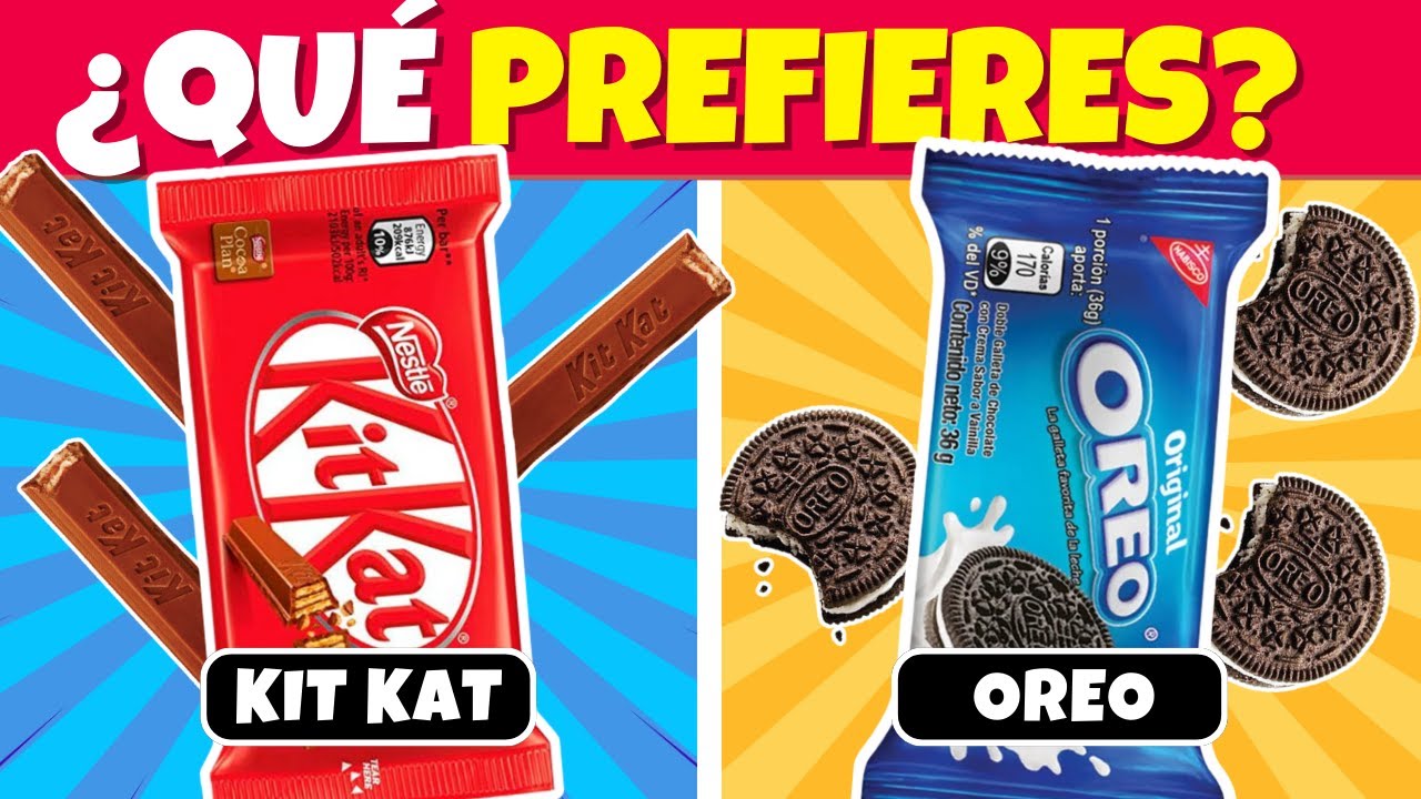 😱 ¿QUÉ PREFIERES? Kit Kat vs Oreo 🍪Edición Comida | Decisiones ...
