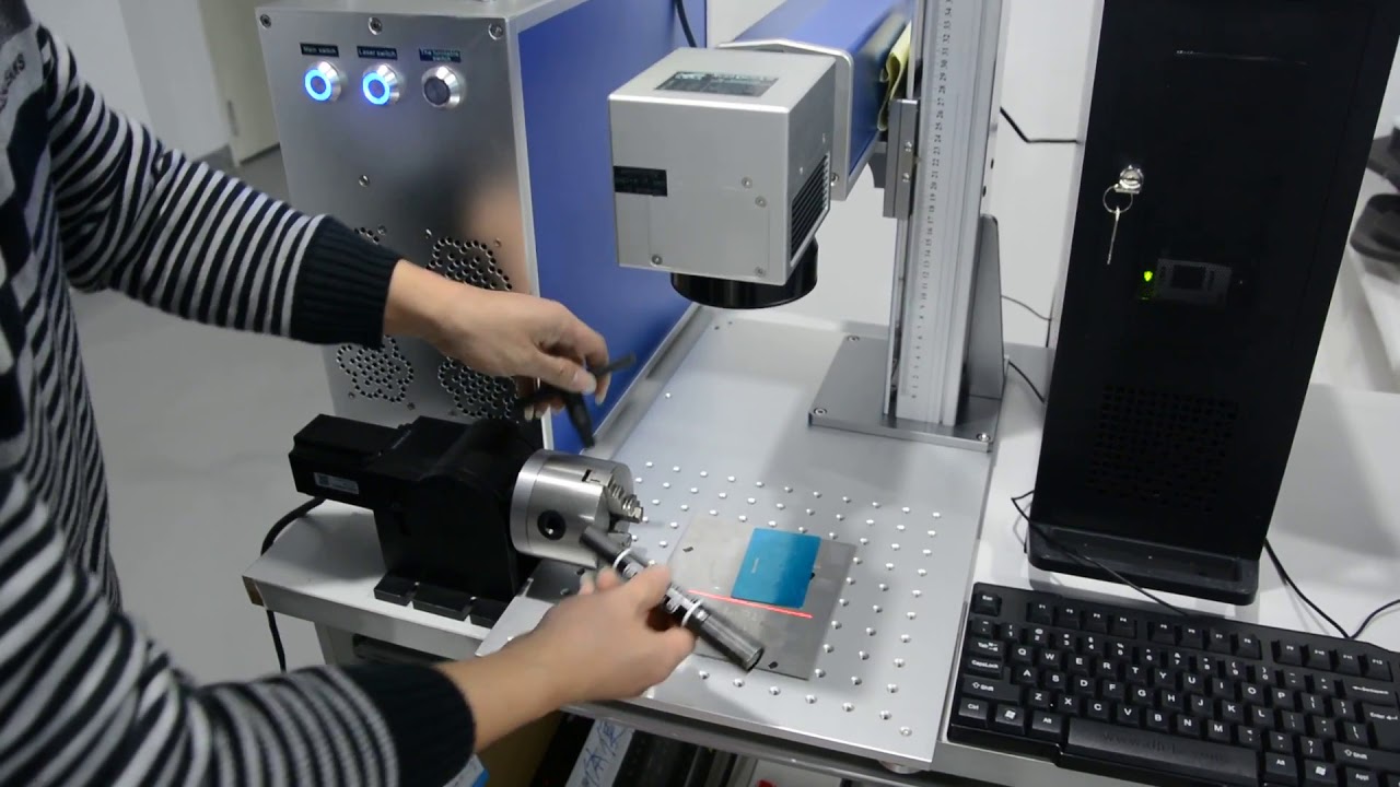 How to set up Dapeng laser fiber laser marking machine and rotary ...