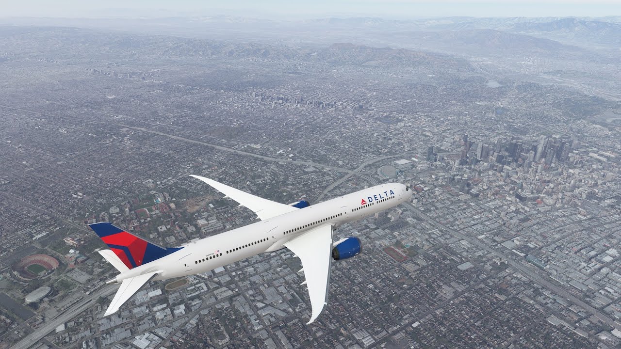 Boeing 787-10 Dreamliner, Delta Airlines, departure from Los Angeles ...