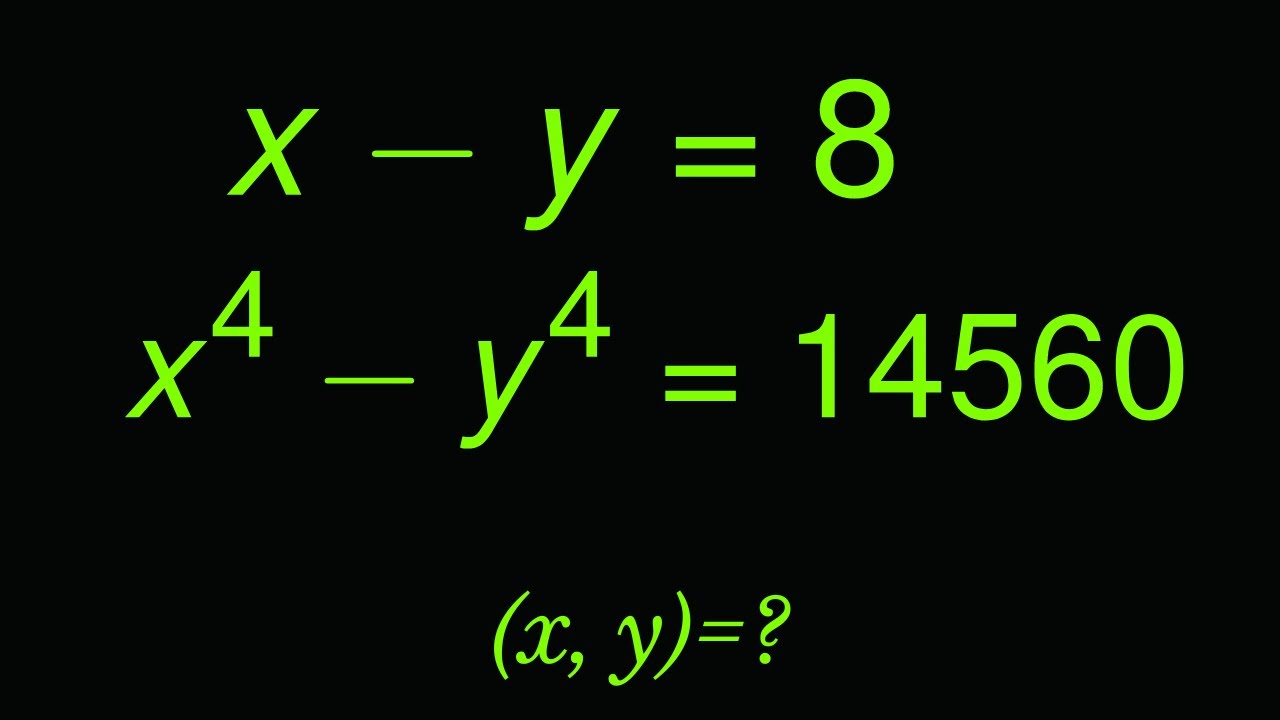 Math Olympiad | A Nice Algebra Problem | How to Solve for (x,y) in This ...