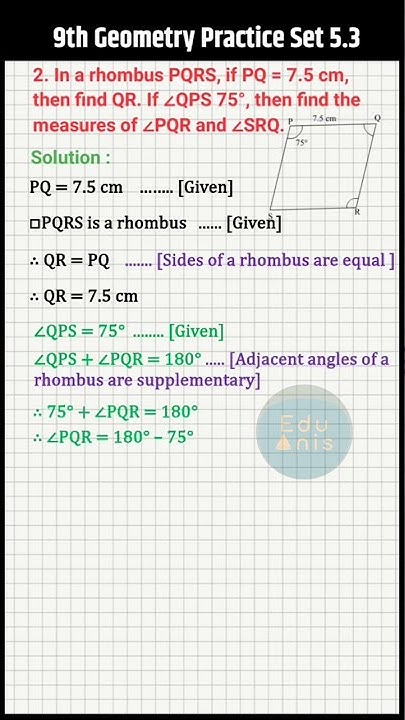 Class 9 Geometry Chapter 5 Quadrilaterals Practice Set 5.3 Question 2 | Maharashtra board - YouTube