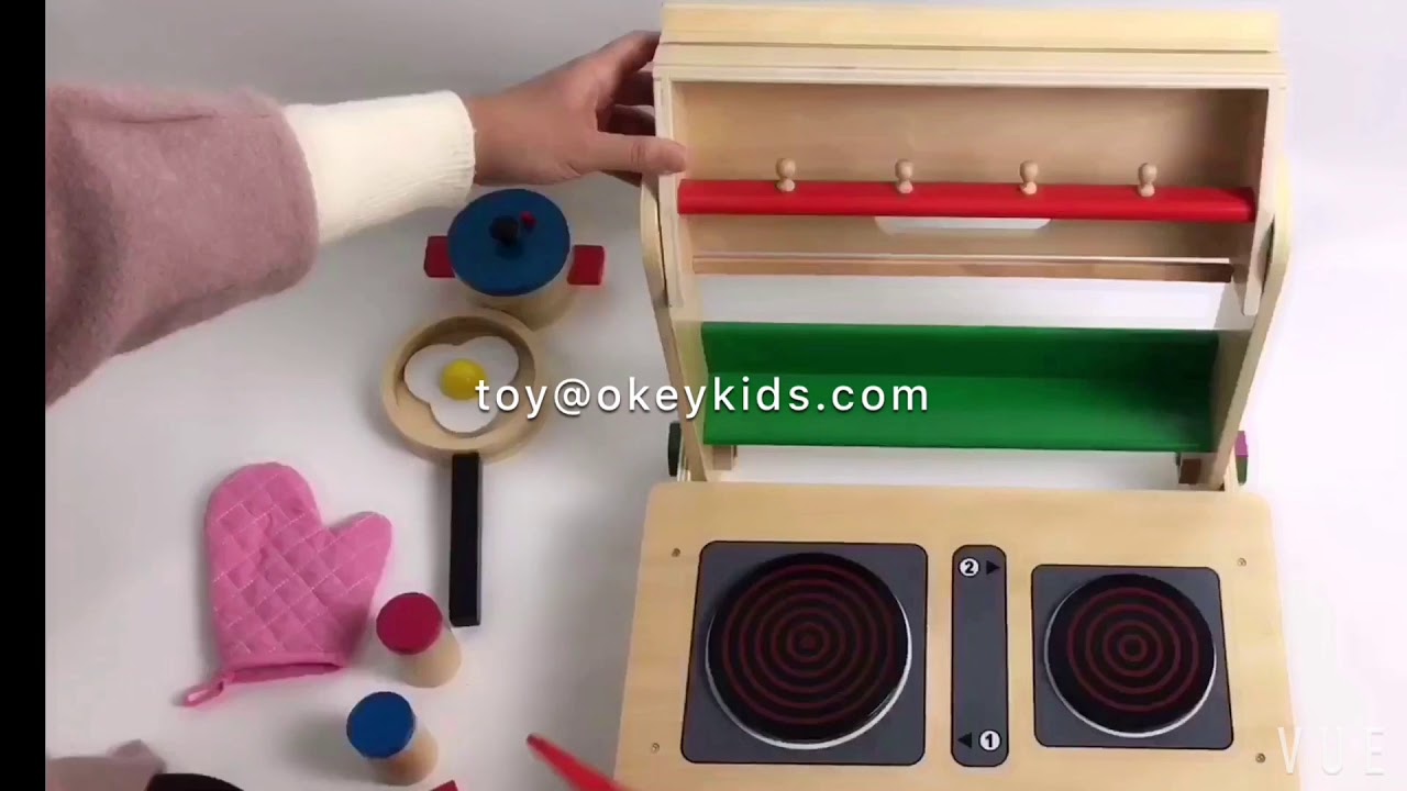 Okeykids Pretend play miniature wooden cook top for children - YouTube