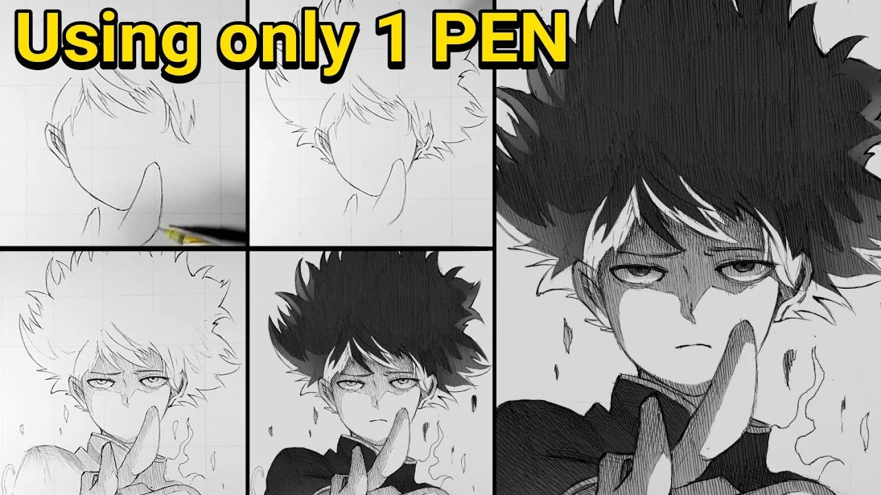 Real Time | How to draw Anime | Kageyama Shigeo from Mob Psycho 100 ...