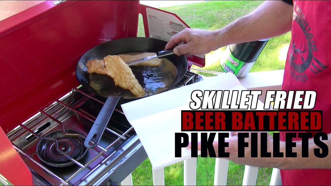Skillet Fried Beer Battered Pike Fillets - YouTube