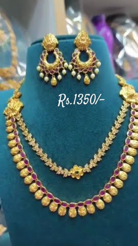 2 lines short haram#Rs.1350/-#one gram jewellery - YouTube