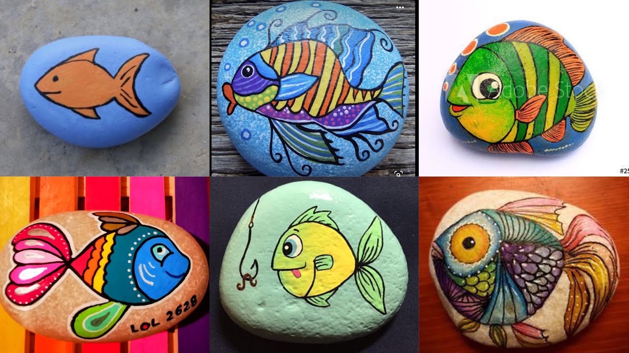 50+peces únicos y elegantes 🐠🐟 pintura de rocas y piedras | PEZ KOI ...