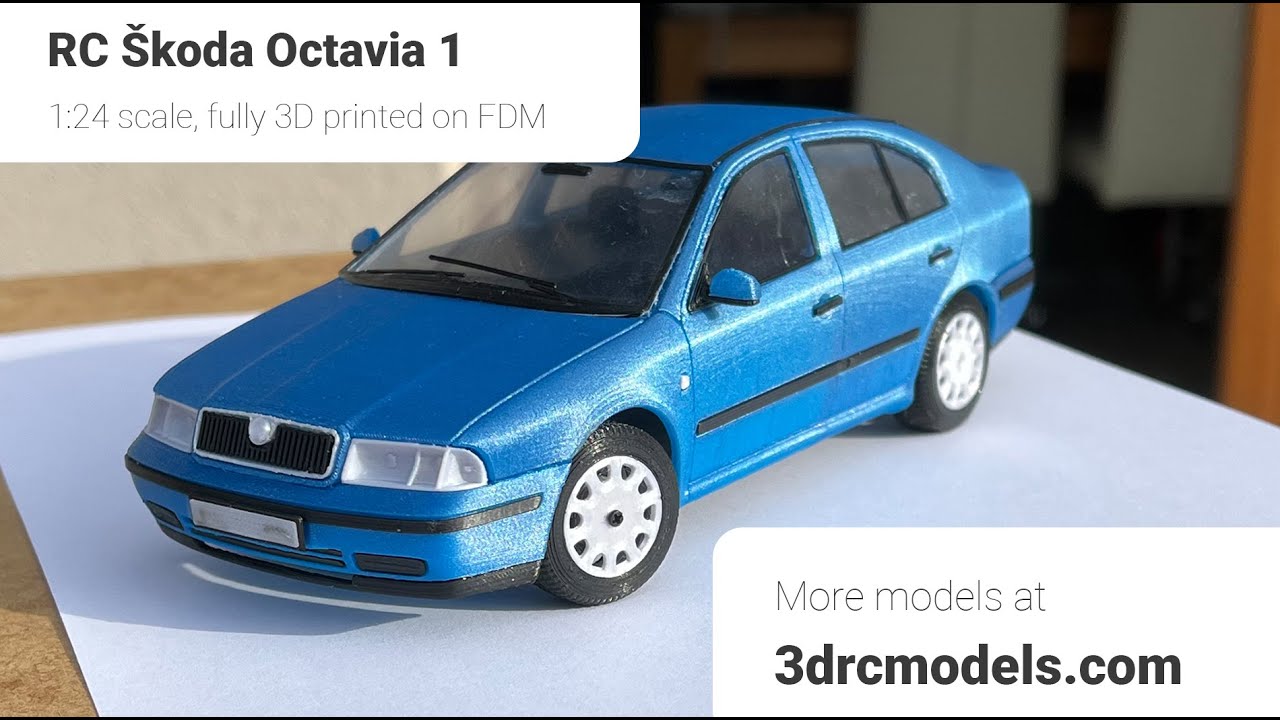 Fully 3D Printed 1:24 Skoda Octavia [CZ with subtitles] - YouTube