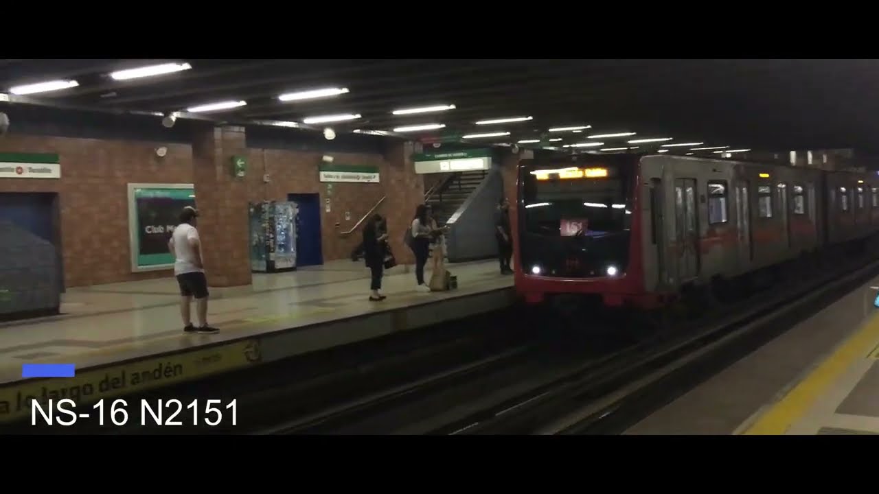 Trenes NS 16 en Santa Ana / Linea 5 / Metro de Santiago - YouTube