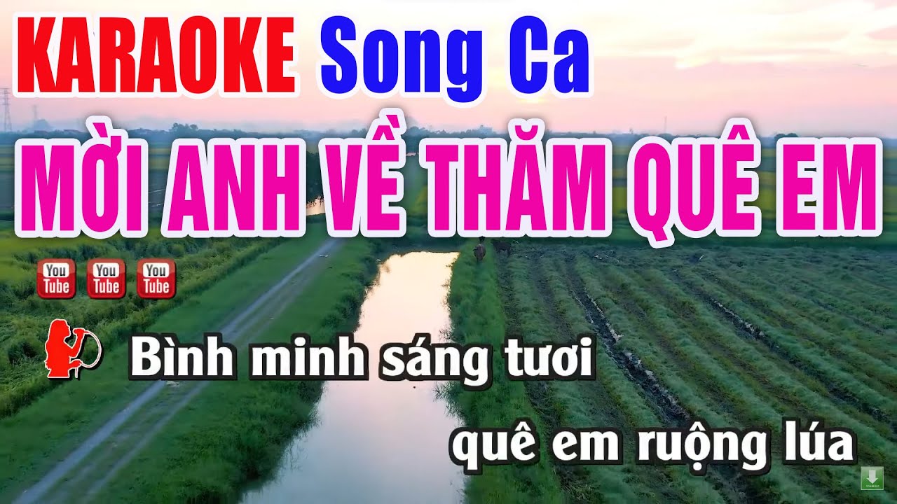 Mời Anh Về Thăm Quê Em Karaoke Song Ca - Nhạc Sống Thanh Ngân - YouTube