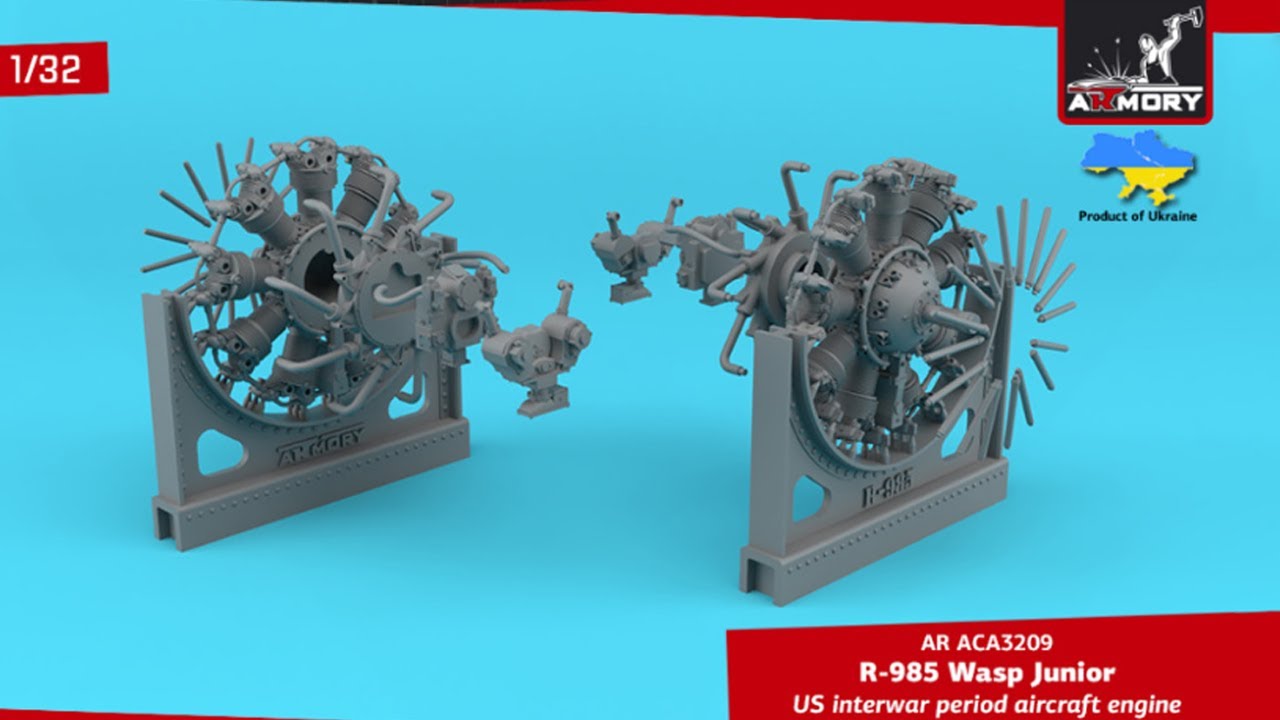 Unboxing Armory ACA3209 - 1/32 - R-985 Wasp Junior Aircraft Engine ...
