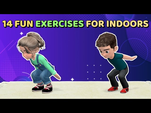 14 FUN FAMILY EXERCISES FOR INDOORS - KIDS WORKOUT - Videos For Kids