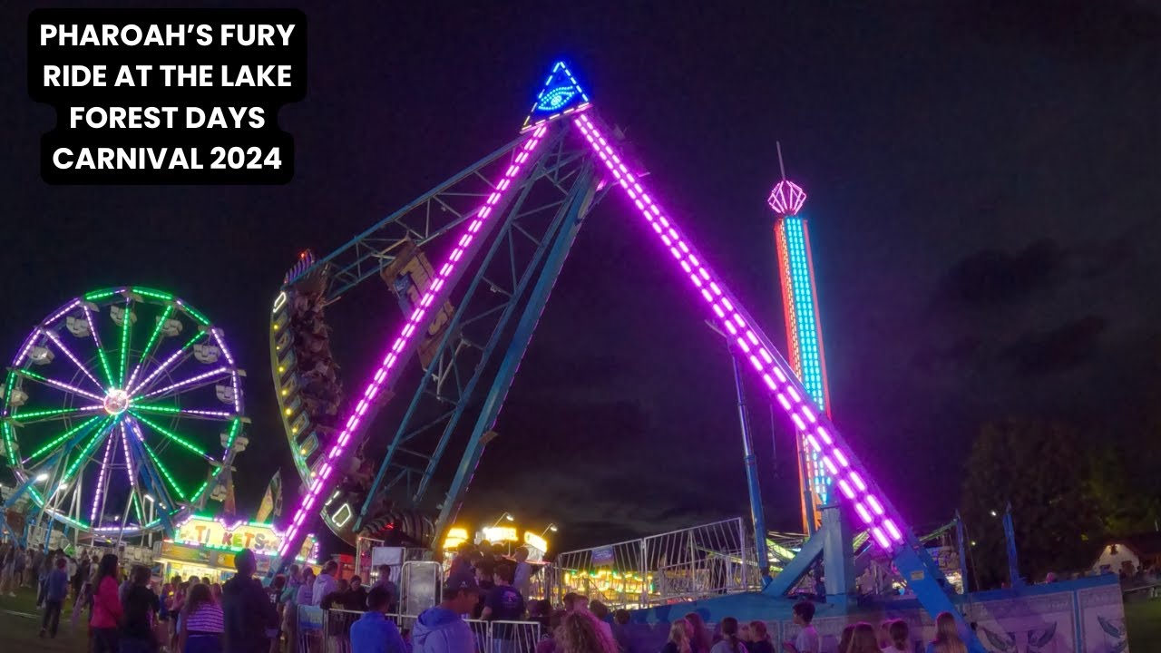 Pharaoh's Fury Ride At The Lake Forest Days Carnival 2024 - YouTube