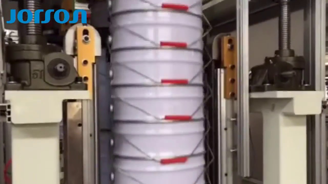 Automatic stacker for pail making - YouTube