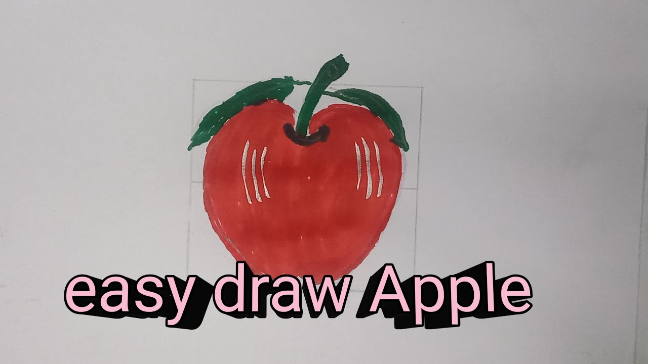 how to draw an apple ,Easy draw Apple খুব সহজ নিয়মে আপেল আকাঁ। - YouTube