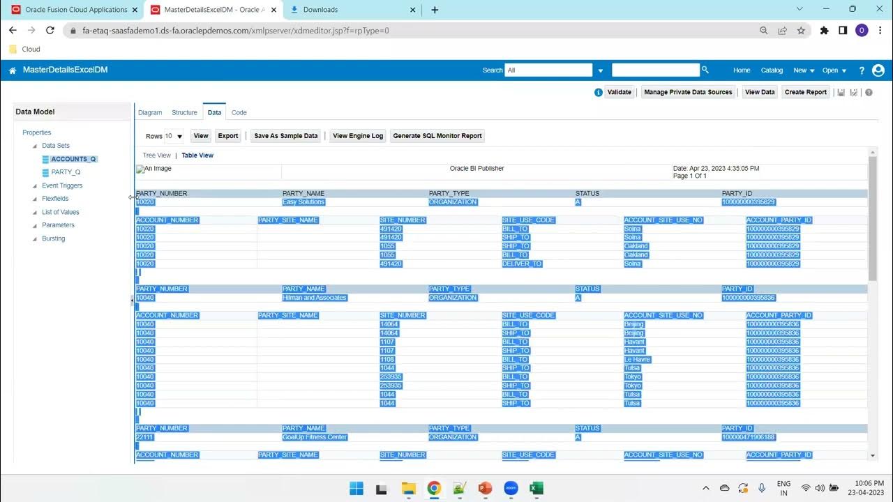How To Display Master Child Data Using Excel Template - In Oracle Fusion ERP - BIP - YouTube