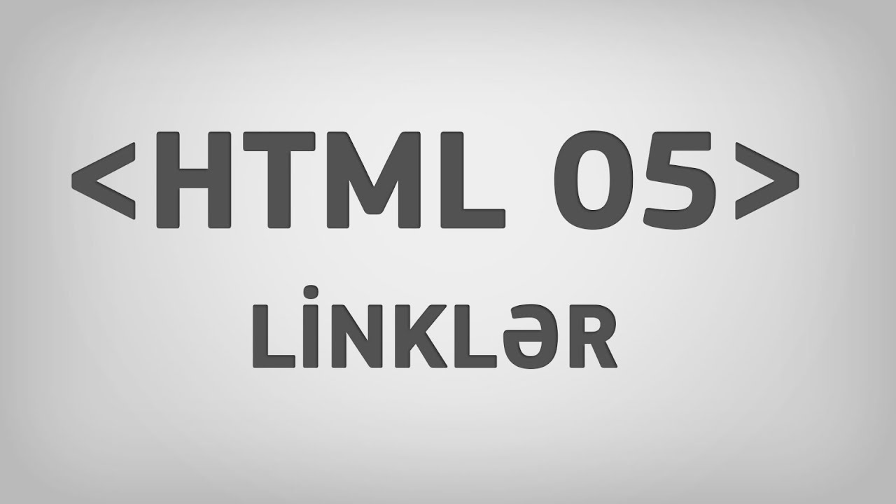 HTML 05 | Linklər - YouTube