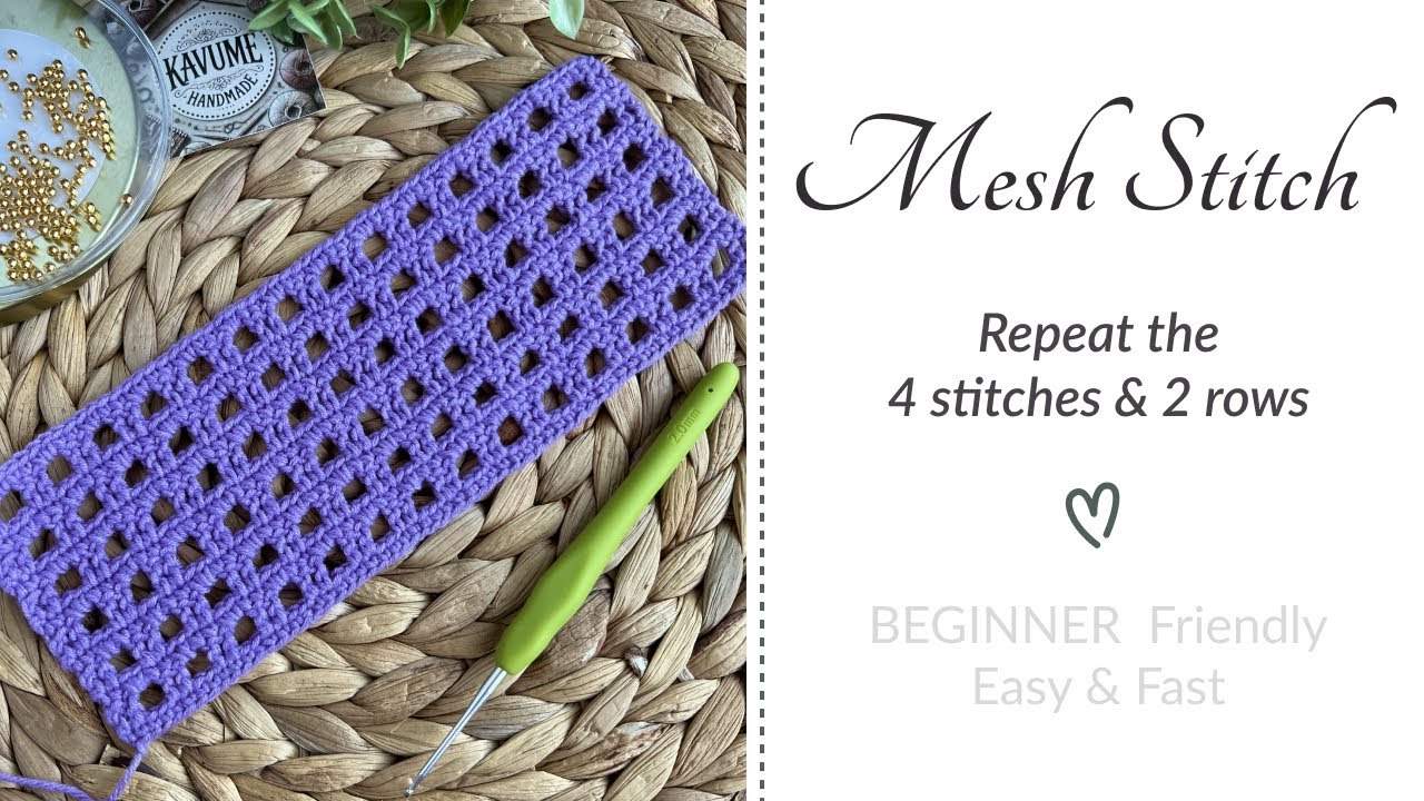 Easy & Quick Crochet Mesh Stitch Pattern for Beginners | Repeat Only 2 ...