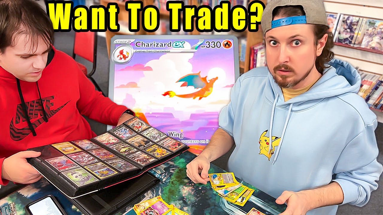 POKEMON TRADING, But I MUST TRADE My Charizard Card! - YouTube