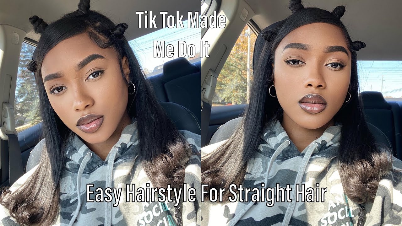 Easy Tik Tok Hairstyle For This Fall | Ways To Style Your Straight Hair ...