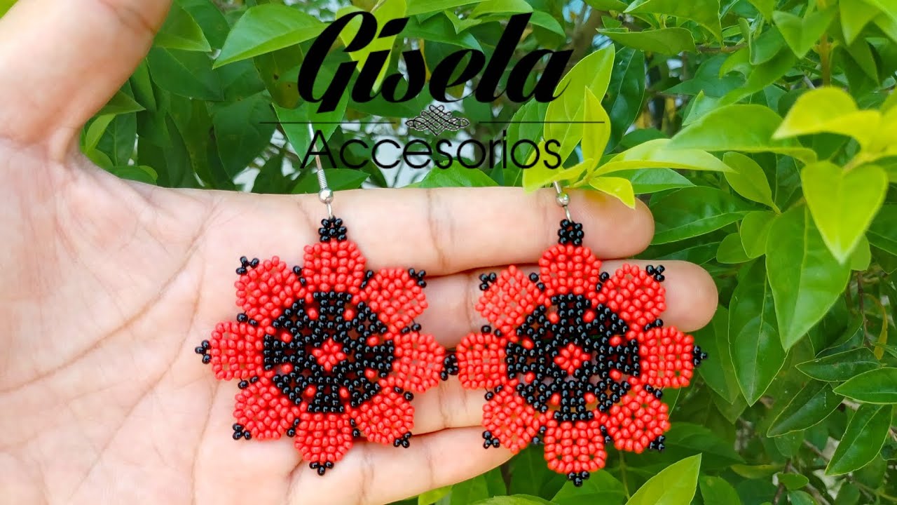 🌺Aretes flor en mostacilla checa - YouTube