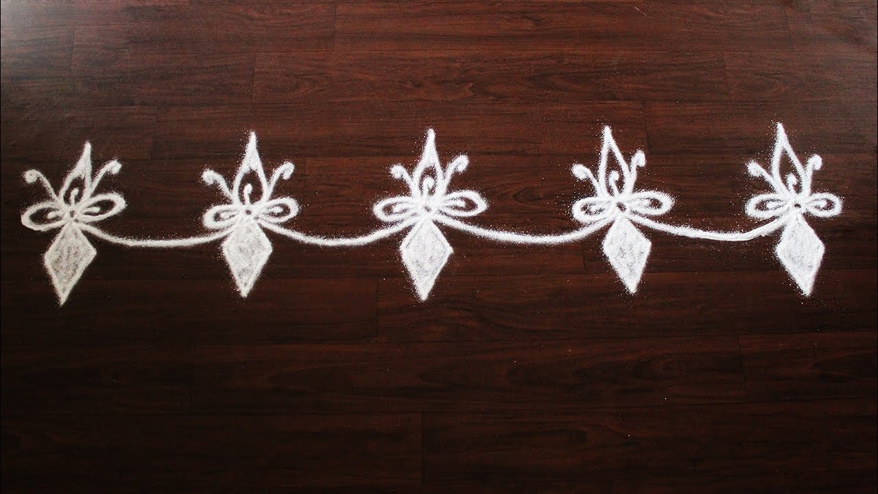 Beautiful and Quick Freeand Border Rangoli Design for Beginners ...