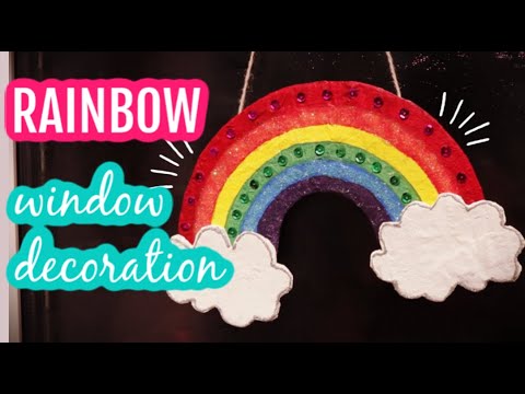 Rainbow Window Decoration Craft Ideas - YouTube