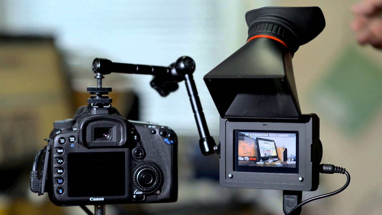 china Feelworld EVF 3.5" HDMI view finder test with Canon 7d - YouTube