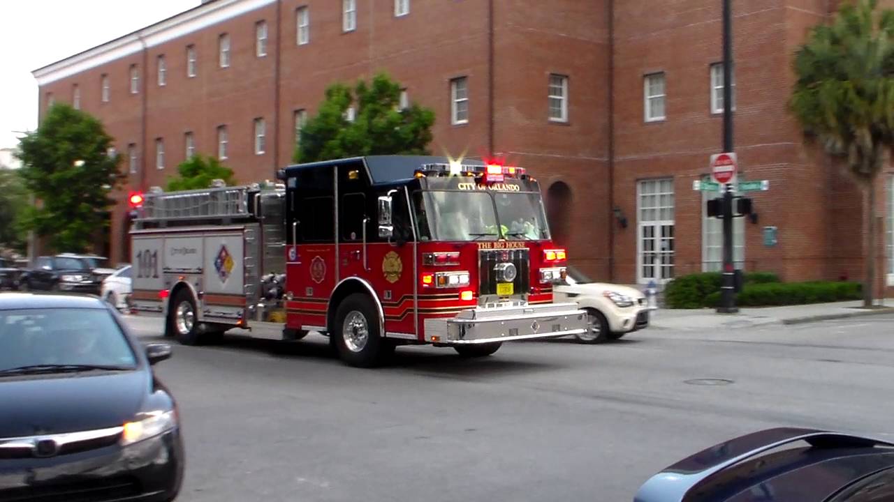 Orlando Fire Department Engine 101 Responding - YouTube