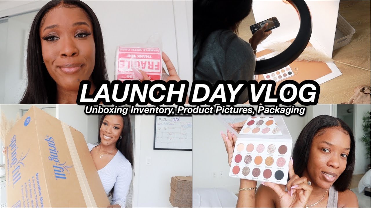LAUNCH DAY VLOG: INVENTORY UNBOXING, PRE-LAUNCH PREP, PRODUCT PICTURES ...