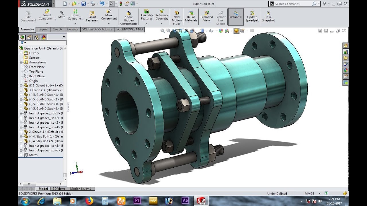 Expansion Joint in Solidworks | Solidworks Tutorial | Mr. Solidworks ...