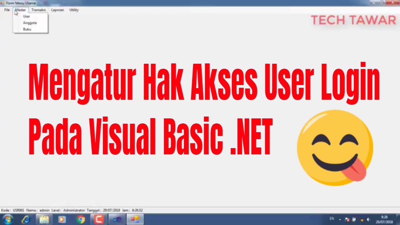 VB .NET - Cara Setting Hak Akses User Login - YouTube