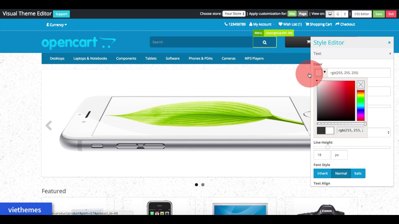 Customize style of OpenCart themes - Visual Theme Editor - YouTube