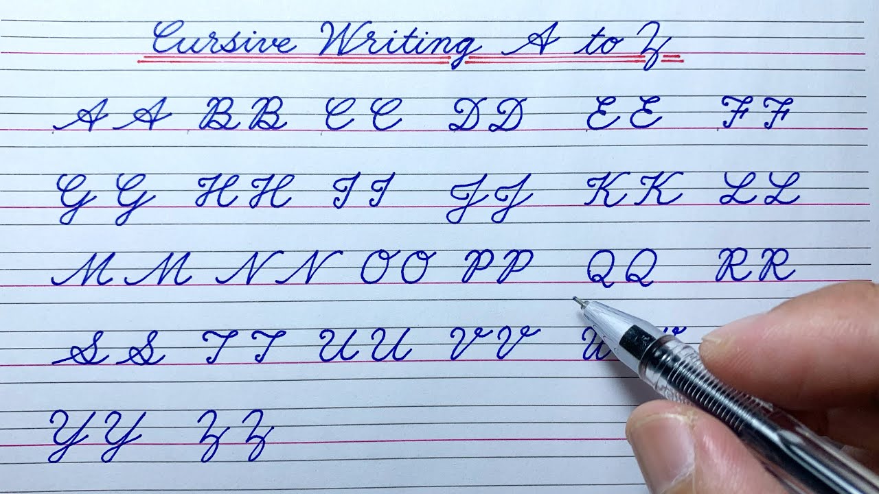 Cursive writing a to z | Cursive abcd | Cursive handwriting practice ...