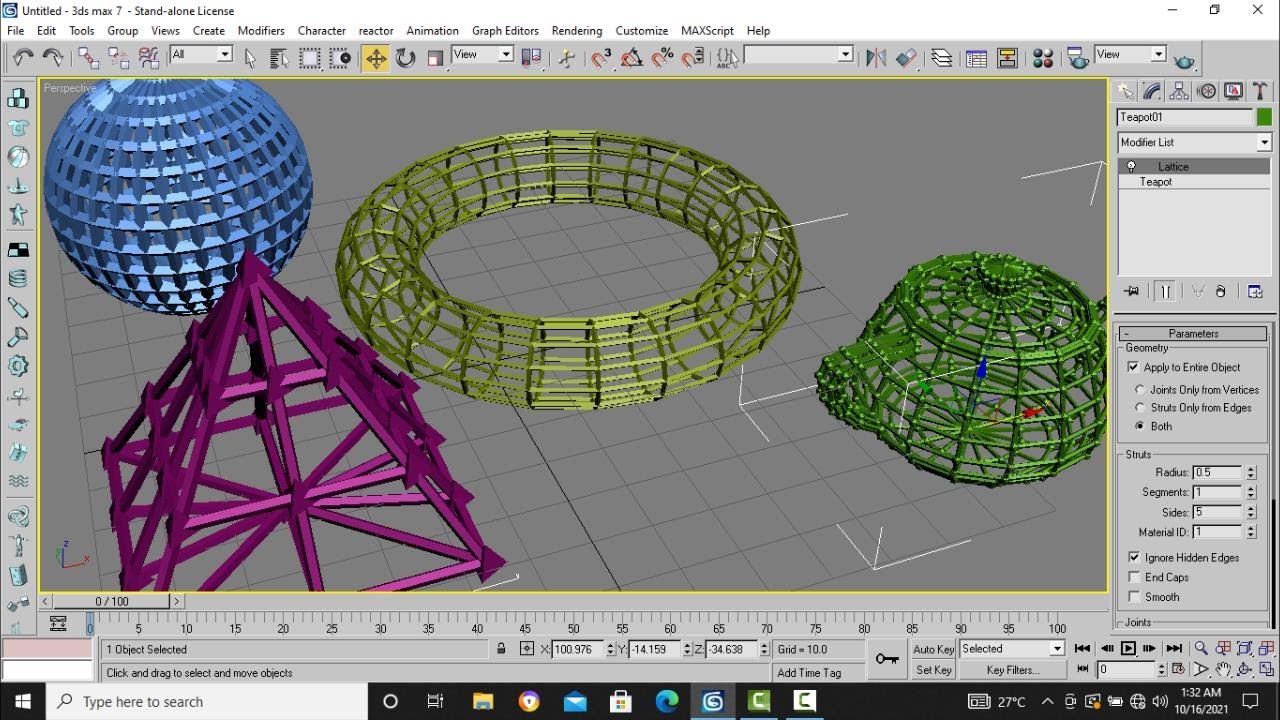 wire frame in 3d max - YouTube