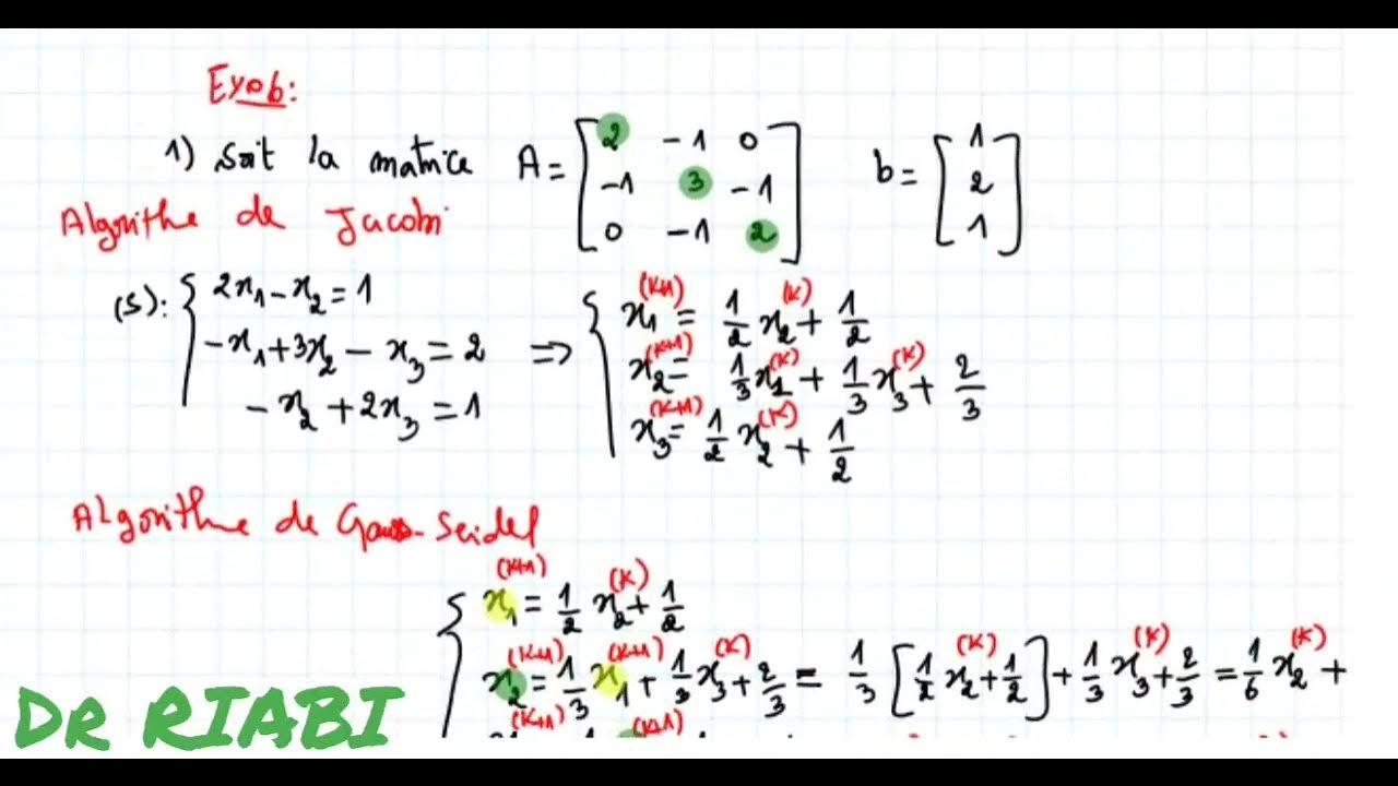 Méthode de #Jacobi et #Gauss_Seidel (Exercice) - YouTube