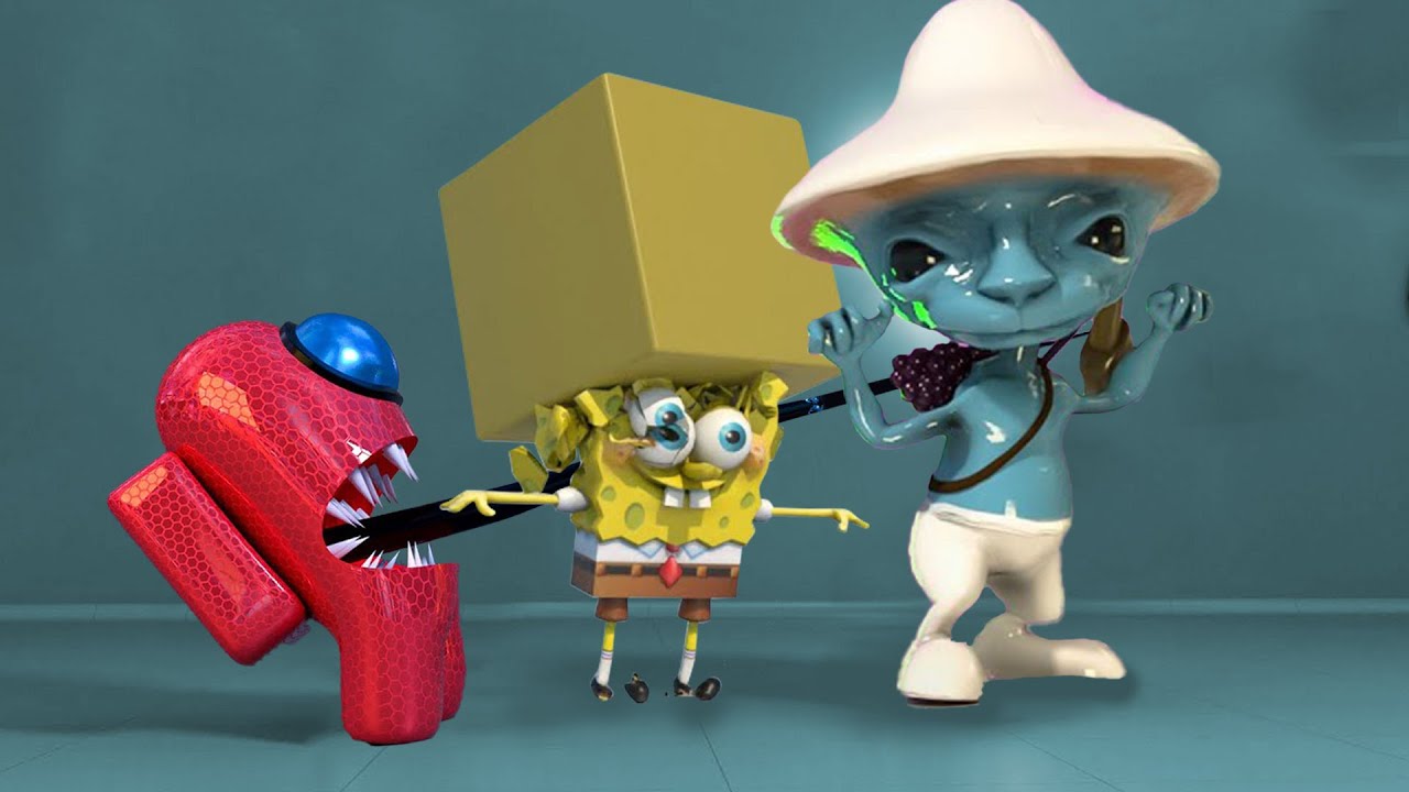 Sponge Bob, Smurfs & Among us got What They Deserved! - YouTube