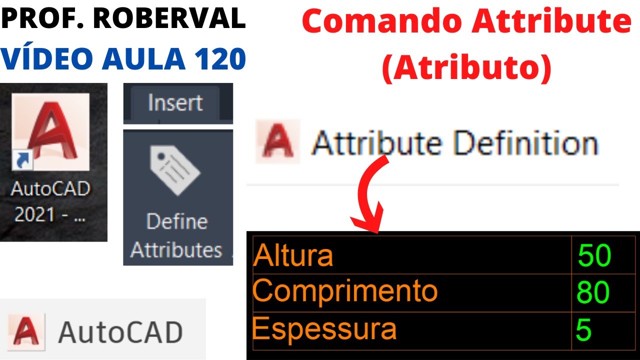 Aula 120 - Comando_Attribute (Atributo) no AutoCAD 2021. - YouTube