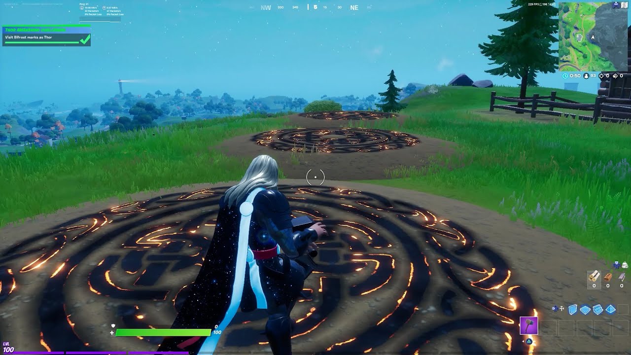 "Visit Bifrost marks as Thor" Challenge in Fortnite Season 4 Thor ...