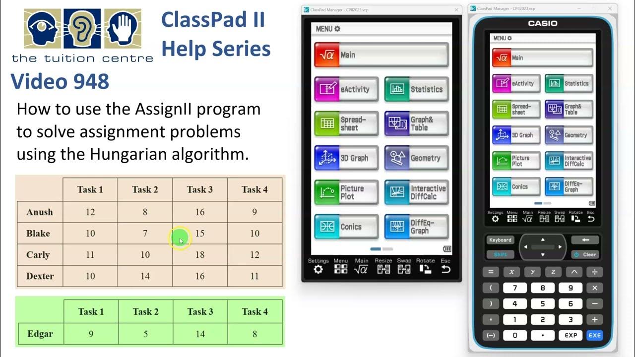 ClassPad Help 948 - Assignment Problems Using AssignII - YouTube